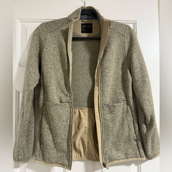 Figs | Sweaters | Figs Tan And Gray Textured Jacket | Poshmark